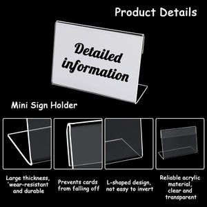 Party Supplies | 3 Pcs Mini Acrylic Sign Holder Clear Name Tag Holder ...